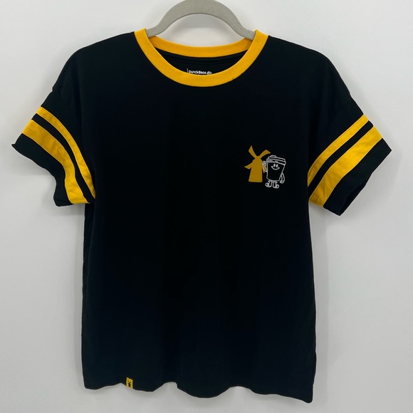 Dutch Bros | Tops | Dutch Bros Black And Yellow Ringer Tee | Poshmark